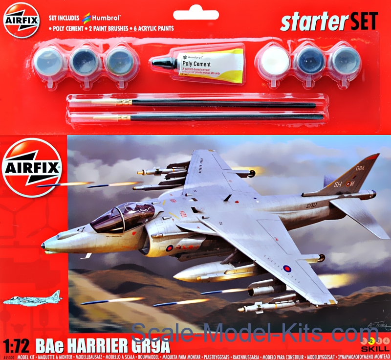 Airfix - Gift set - BAe Harrier GR9A - plastic scale model kit in 1:72 ...