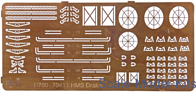 HMS Drake Armored Cruiser, 1903-Combrig plastic scale model kit in 1: ...
