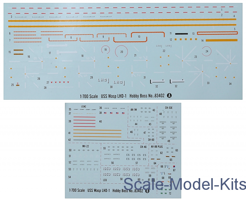 Hobby Boss - USS Wasp LHD-1 - plastic scale model kit in 1:700 scale ...