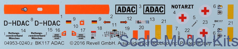 Revell - BK-117 "ADAC" - plastic scale model kit in 1:72 scale (RV04953 ...