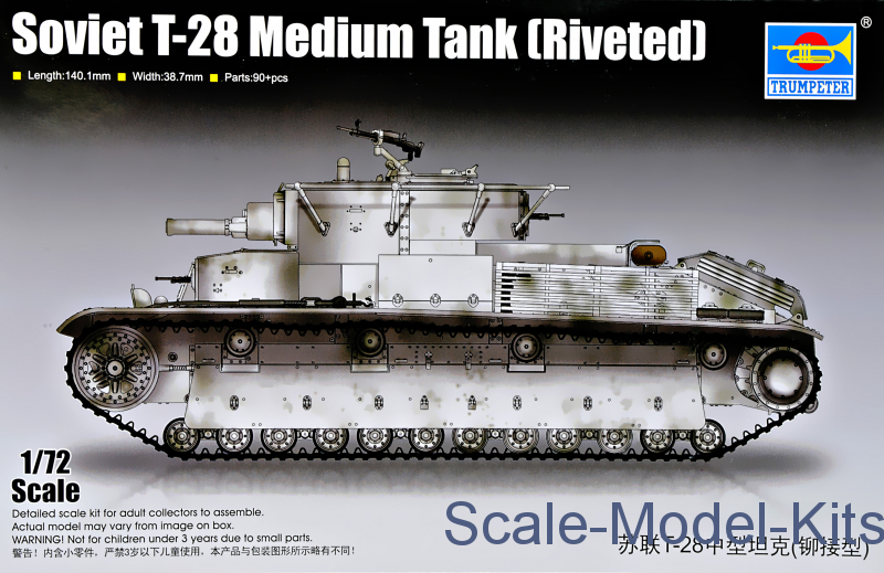 Trumpeter - Soviet T-28 Medium Tank (Riveted) - plastic scale model kit ...